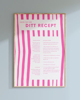 Personlig poster med eget recept: Randig – ReceptPoster.se