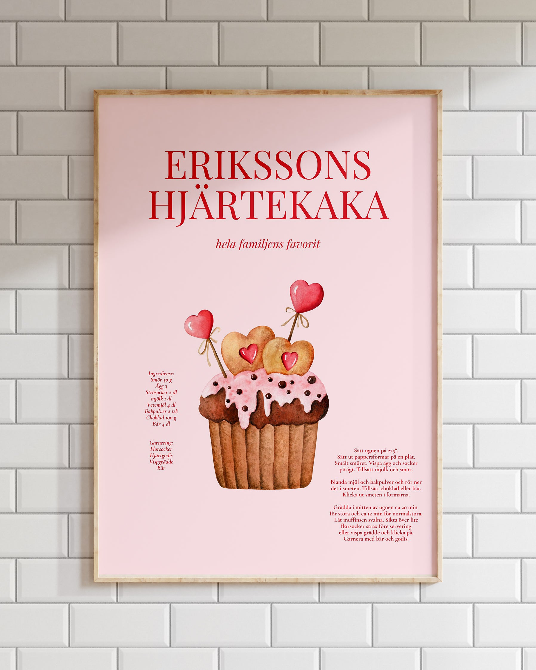 Personlig poster med eget recept: Stor illustration i färg ...