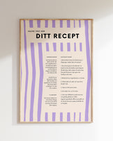 Personlig poster med eget recept: Randig – ReceptPoster.se
