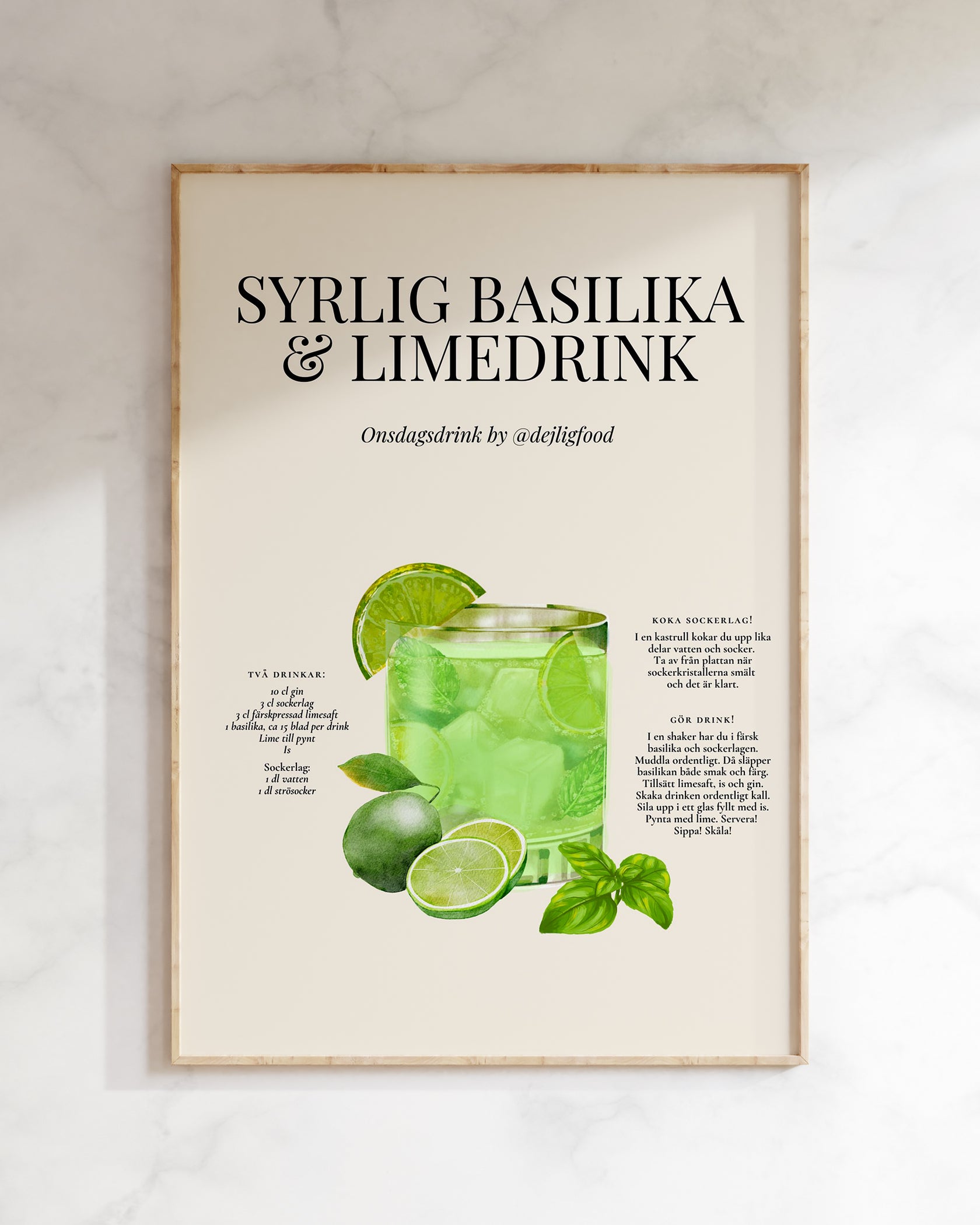 Personlig poster med eget recept: Stor illustration i färg ...