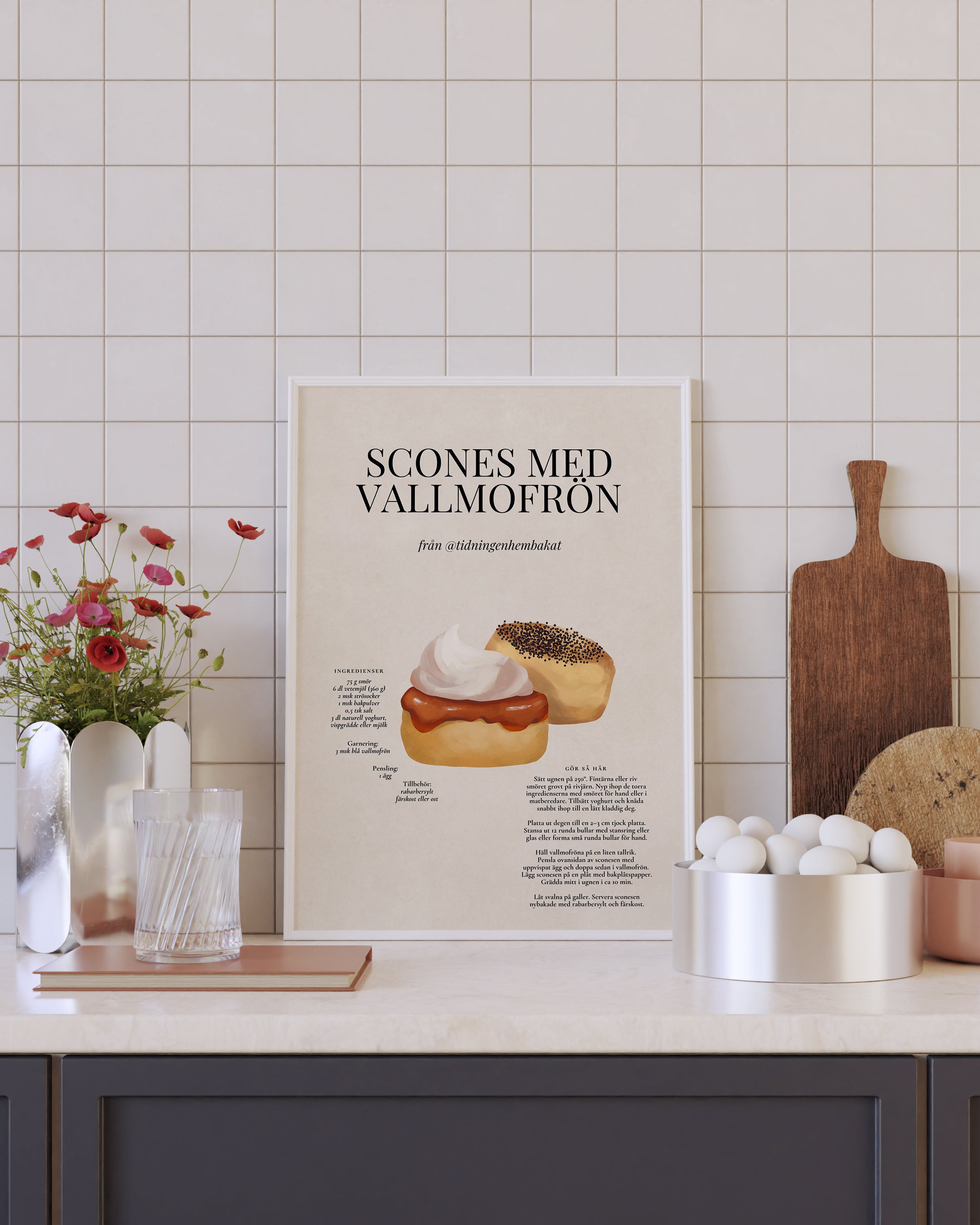 Personlig poster med eget recept: Stor illustration i färg ...