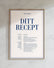 Personlig poster med eget recept: Elegant – ReceptPoster.se