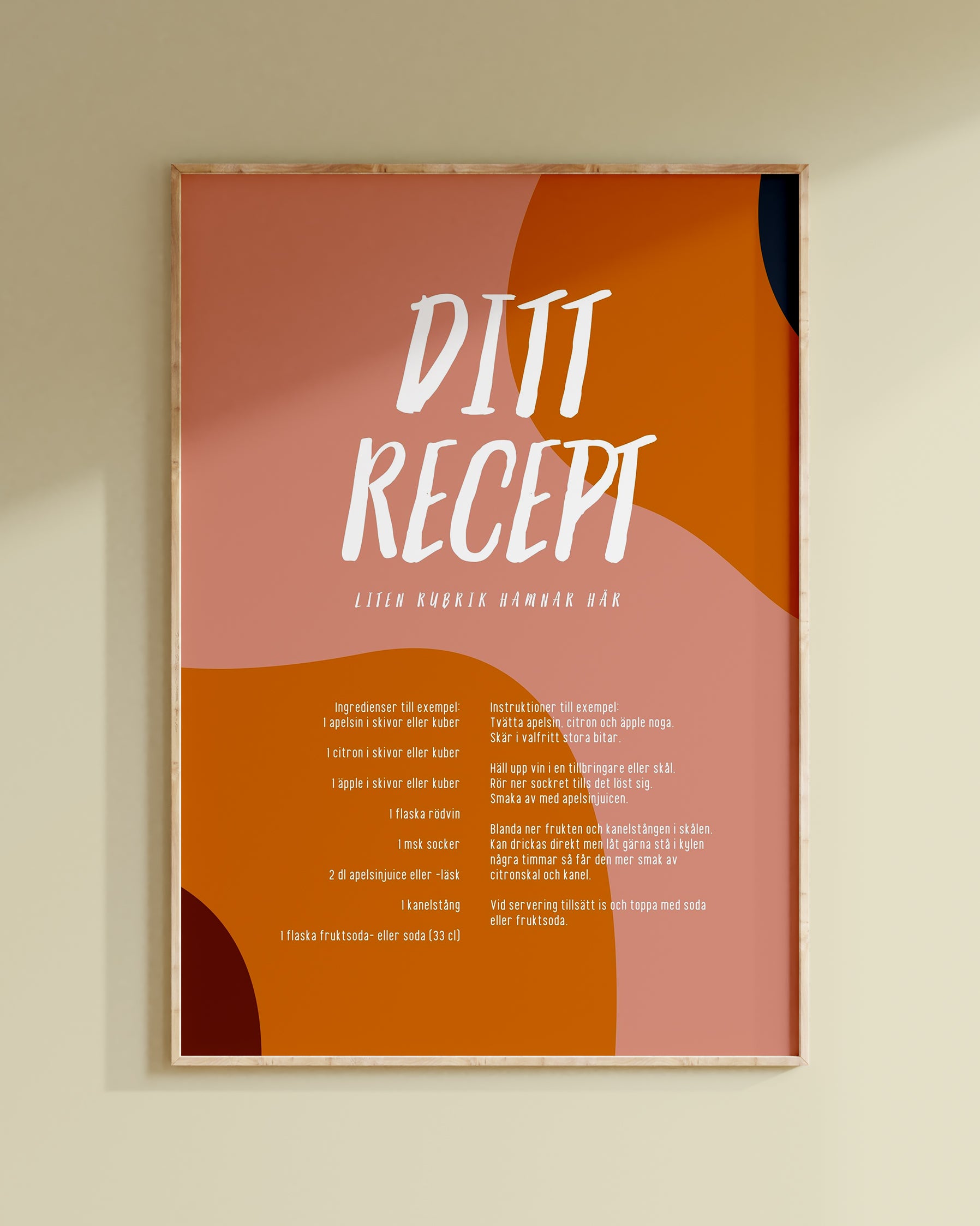 Personlig poster med eget recept: Festlig – ReceptPoster.se