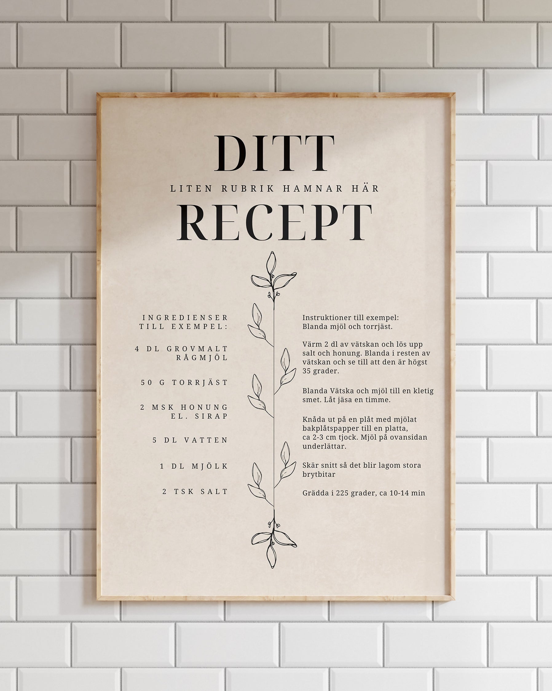 Personlig poster med ditt recept: Gro – ReceptPoster.se