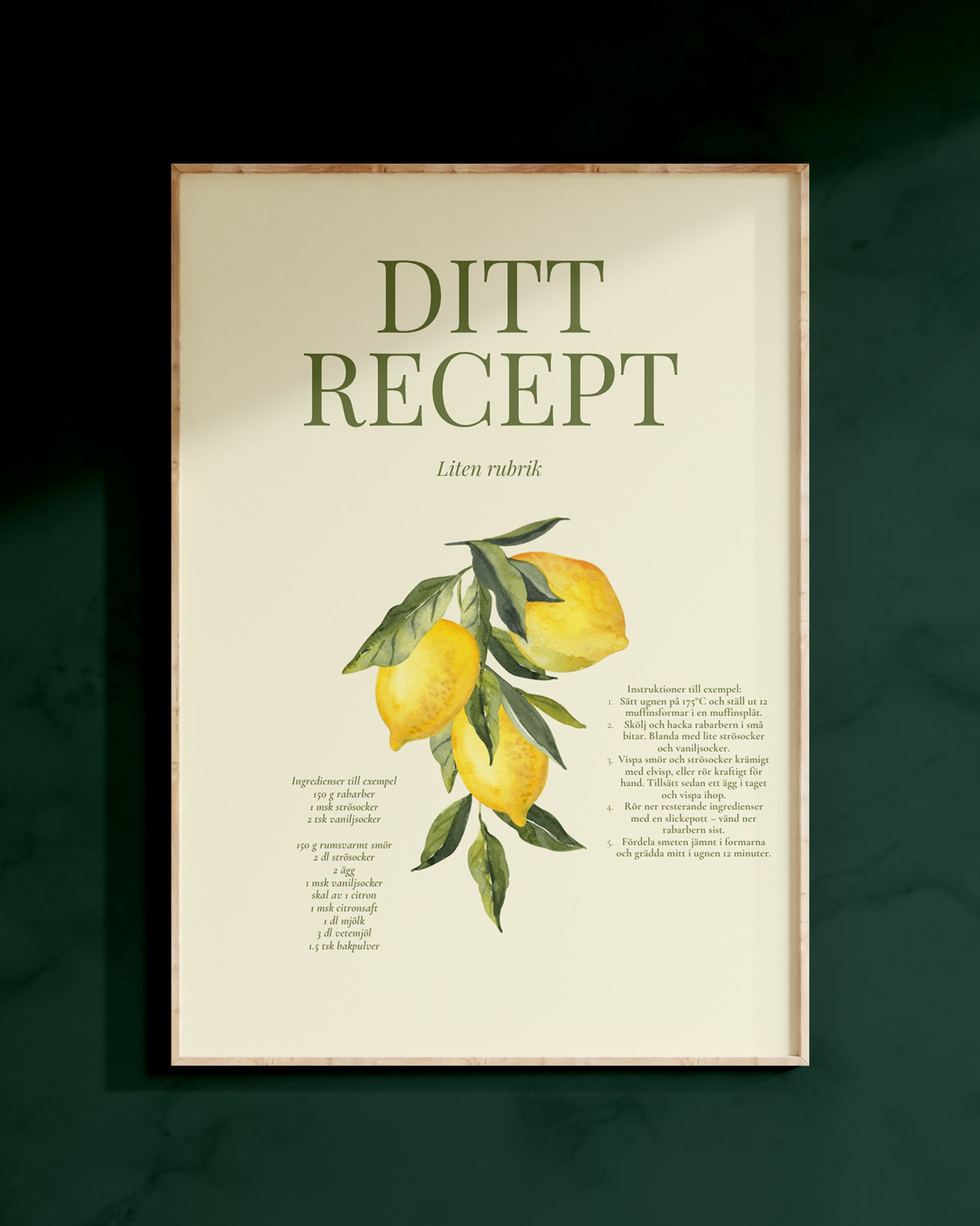 ReceptPoster.se - ditt eget recept på en personlig poster till köket